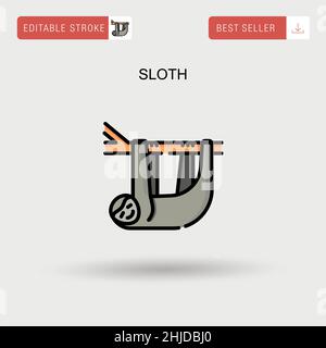 Sloth Simple vector icon. Illustration symbol design template for web ...