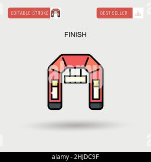 Winner runner crossing finish line, sports champion vector concept. Man ...