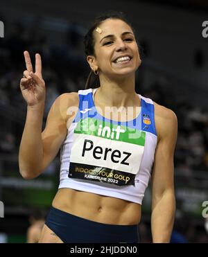 Maria Perez of Spain wins the women's 35-kilometer race walk at the ...