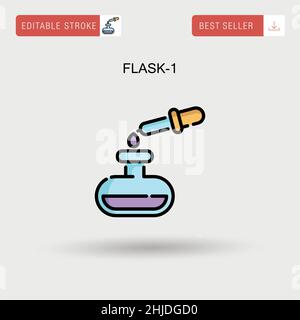 Eco flask icon simple vector. Water warm. Factory disaster Stock Vector ...