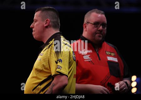 28th January 2022; Marshall Arena, Milton Keynes, Bucks, England: Ladbrokes Masters Darts ...