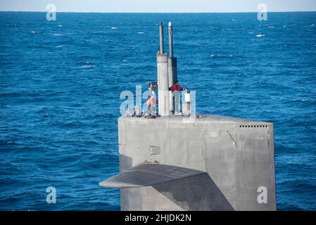 ATLANTIC OCEAN (Jan. 24, 2022) USNS Black Powder supports the Ohio ...