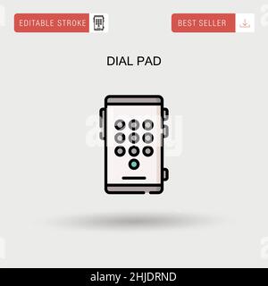 Flat design illustration of dial keyboard touch screen mobile phone ...