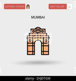 India, Mumbai,The , Gateway Of India travel landmark vector ...