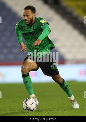 Huddersfield, England, 28th January 2022. Lewis Baker of Stoke City during the Sky Bet ...
