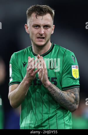 Huddersfield, England, 28th January 2022. Jacob Brown of Stoke City ...
