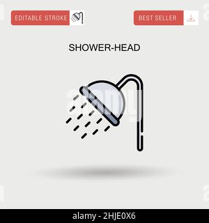 Metal shower head, illustration, vector on a white background Stock ...