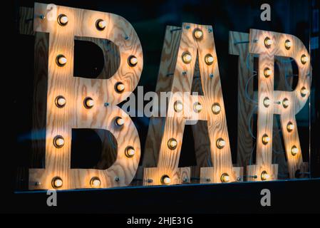 Open neon sign against dark background showing open for business Stock ...