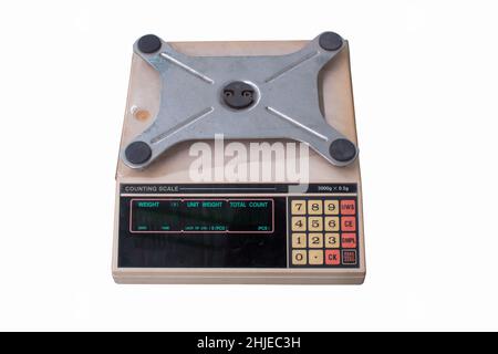 Digital scales isolated on white background Stock Photo - Alamy