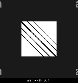 Aesthetics retrowave striped square. Synthwave black and white ...