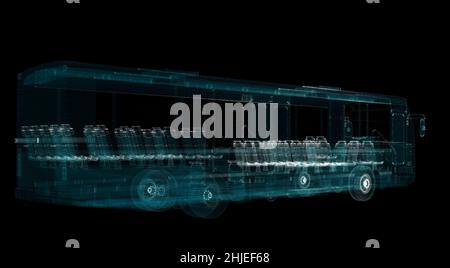 Electric Smart Bus Hologram. Transport, Eco and Technology Concept ...