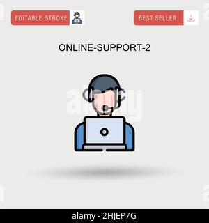 IT Support icon vector person with laptop computer male user person ...