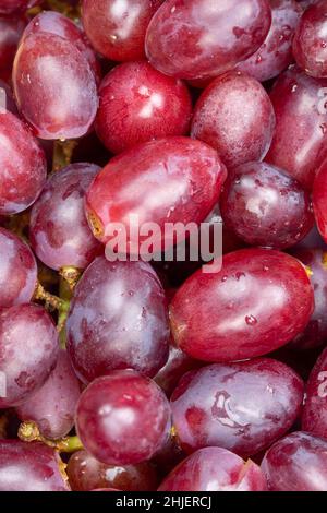 Red grapes grape fruits fruit background from above fresh Stock Photo ...