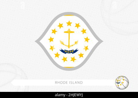 Sports equipment with flag of Rhode Island. Sports icon set of Football ...