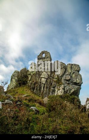 The ruins of the atmospheric 15th century Roche Rock Hermitage in ...