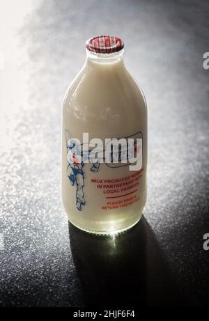 'Thank you NHS' appreciation written upon a doorstep pinta milk bottle ...