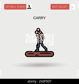 Person Holding Heavy Weight, Vector Cartoon Stick Figure Illustration ...