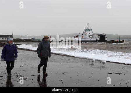 Largs, Scotland. 29th, January, 2022. Storm Malik hits the west coast ...