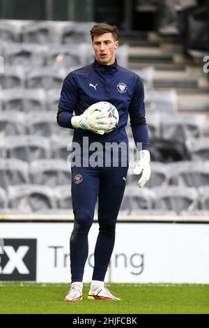 Stuart Moore #13 of Blackpool during the pre-game warmup Stock Photo ...