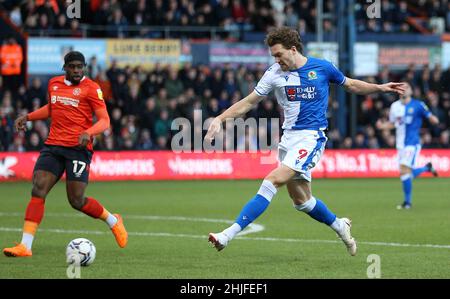Sam Gallagher #9 of Blackburn Rovers has a shot at goal Stock Photo - Alamy