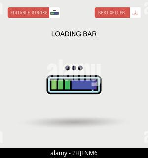 Futuristic download progress loading bar vector set isolated. Progress web interface, collection ...