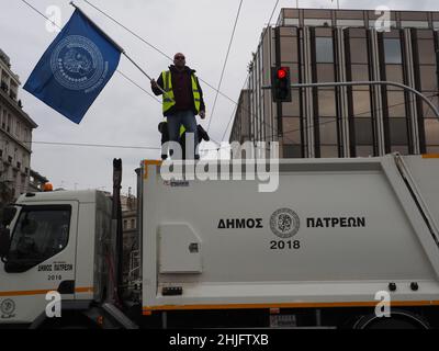 Athens, Attika, Greece. 29th Jan, 2022. Residents of the Greek city of ...