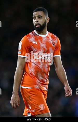 CJ Hamilton #22 of Blackpool in action during the game during the Sky ...