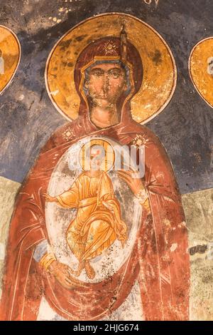 Kutaisi, Georgia. Golden Mosaic With Image Of Our Lady With Child And ...