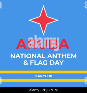 Aruba National typography poster. Holiday celebrated on March 18 ...
