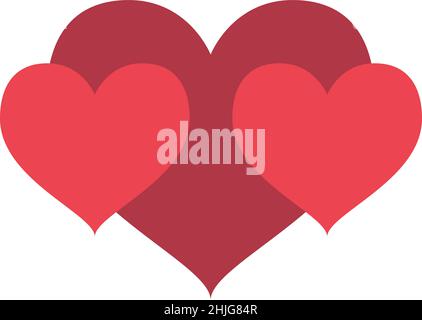 Three Hearts Filled Icon Vector Stock Vector Image & Art - Alamy