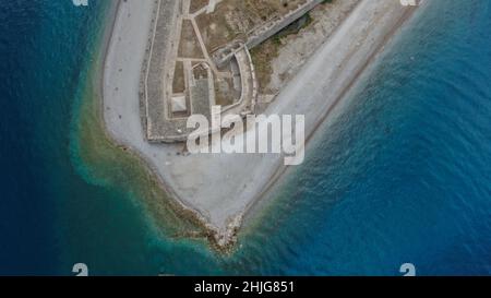 Castle of Rio at Achaia,aerial drone view,Greece Stock Photo - Alamy