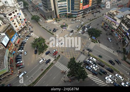 Aerial view of Gulshan-2 circle in Dhaka, Bangladesh Stock Photo - Alamy