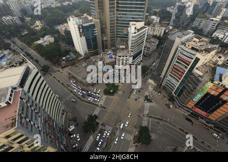 Aerial view of Gulshan-2 circle in Dhaka, Bangladesh Stock Photo - Alamy