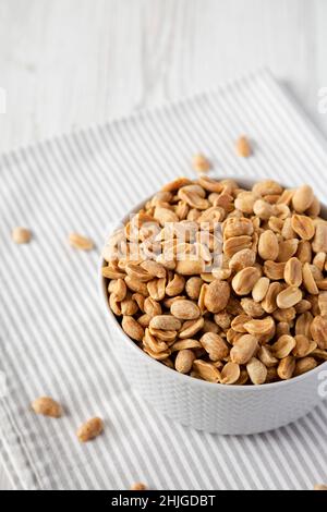 Roasted Salted Shelled Peanuts, side view. Space for text Stock Photo ...