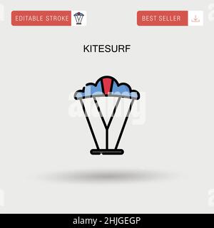 Kiteboarding Icon Kitesurfing Kite Boarding Surfing Water Sport Vector ...