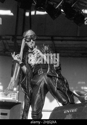 English band Hawkwind performing at the 1977 Reading Festival, England ...