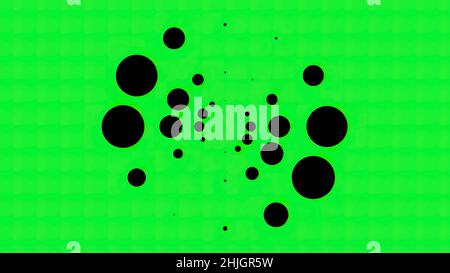 Animation with black pulsating dots in circle. Animation. Black dots in ...