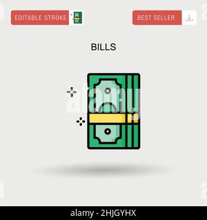 Bills Simple vector icon. Illustration symbol design template for web ...