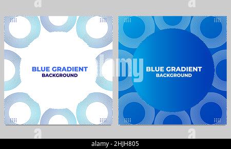 abstract blue gradient social media post template collection design ...