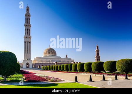 Muscat, Oman - December 1 2013: Sultan Qaboos Grand Mosque in Muscat ...