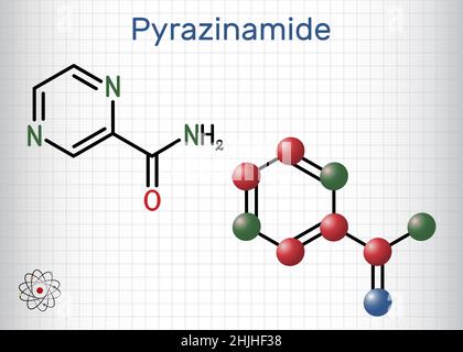 Pyrazinamide, molecule. It is antituberculosis agent used as a ...