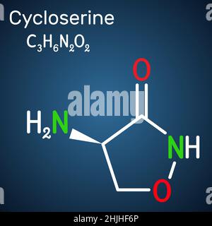 Cycloserine molecule. It is broad-spectrum antibiotic used in the ...