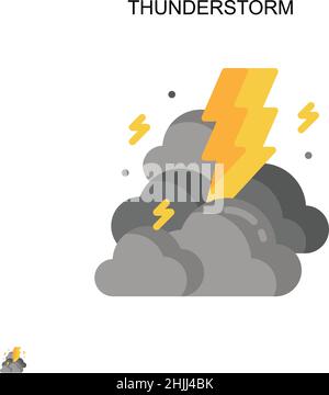 Thunderstorm Simple vector icon. Illustration symbol design template ...