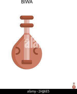 Japanese biwa icon. Simple illustration of japanese biwa vector icon ...