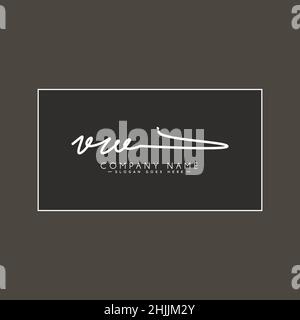VW signature logo template vector. Hand drawn Calligraphy lettering ...