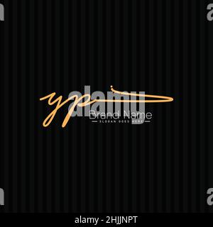 Initial Letter YP Logo - Handwritten Signature Style Logo - Simple ...