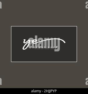 Initial Letter YE Logo - Hand Drawn Signature Style Logo - Simple ...