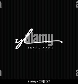 YL Initial letter handwriting and signature logo. A concept handwriting ...