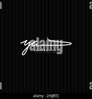 Initial Letter YA Logo - Hand Drawn Signature Logo - Simple Vector Logo ...