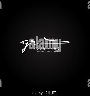 GR Initial letter handwriting and signature logo. A concept handwriting ...